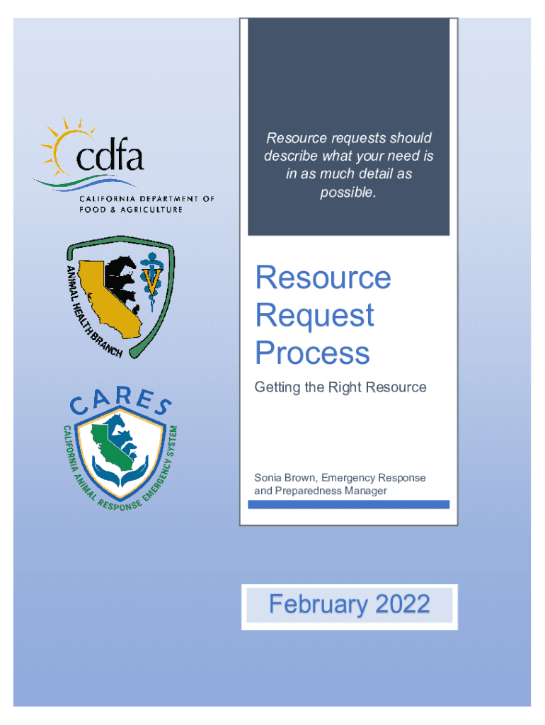 Fillable Online Resource Request Process. Getting the Right Resource ...