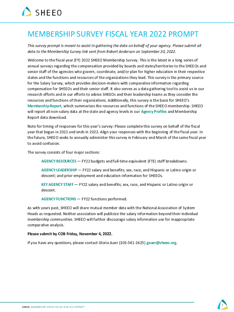 Fillable Online This survey prompt Is meant to assist In gathering the data on behalf of your ...