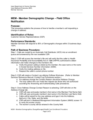 Fillable Online MEM - Member Demographic Change Field Office Fax Email ...