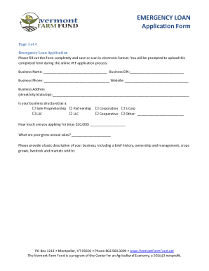 Fillable Online EMERGENCY LOAN Application Form Fax Email Print - pdfFiller