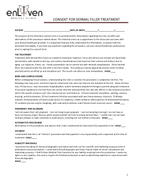 Fillable Online informed consent form: dermal filler treatment Fax ...