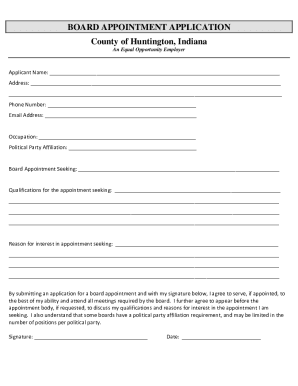 Fillable Online Board Appointment - Application Fax Email Print - pdfFiller