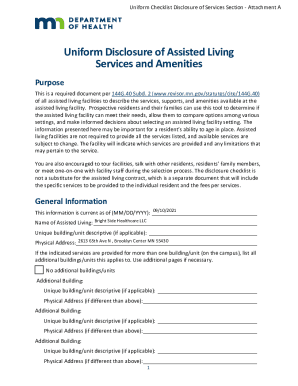 Fillable Online Uniform Checklist Disclosure of Services Section ...