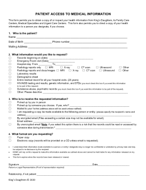 Fillable Online PATIENT ACCESS FORM-FINAL2.docx Fax Email Print - pdfFiller