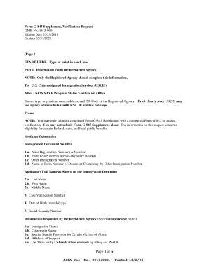 Fillable Online Revised Document Verification Request G-845 Form Fax Email Print - pdfFiller