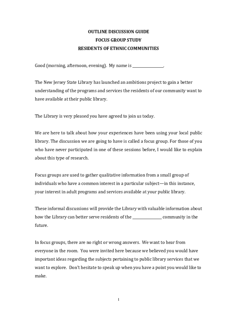 Fillable Online Library Discussion Guide (Sample) Fax Email Print ...