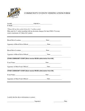 Fillable Online Community Events Verification Form.pdf Fax Email Print ...