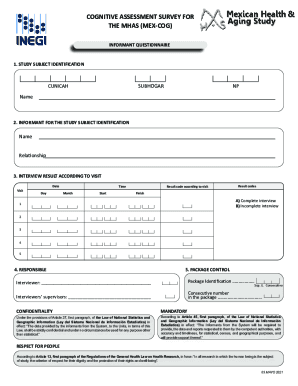 Fillable Online Informant questionnaire on cognitive decline in the ...