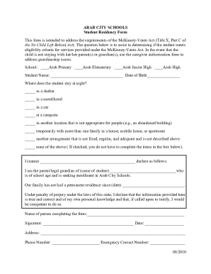Fillable Online ACS Student Residency Form Fax Email Print - pdfFiller