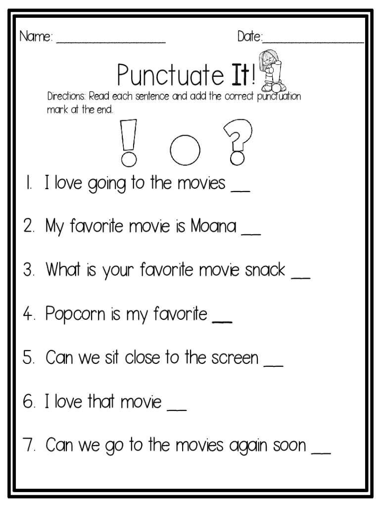Fillable Online Choosing Punctuation Marks Worksheet Fax Email Print ...