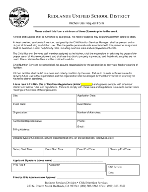 Fillable Online Kitchen Use Request Form Fax Email Print - pdfFiller