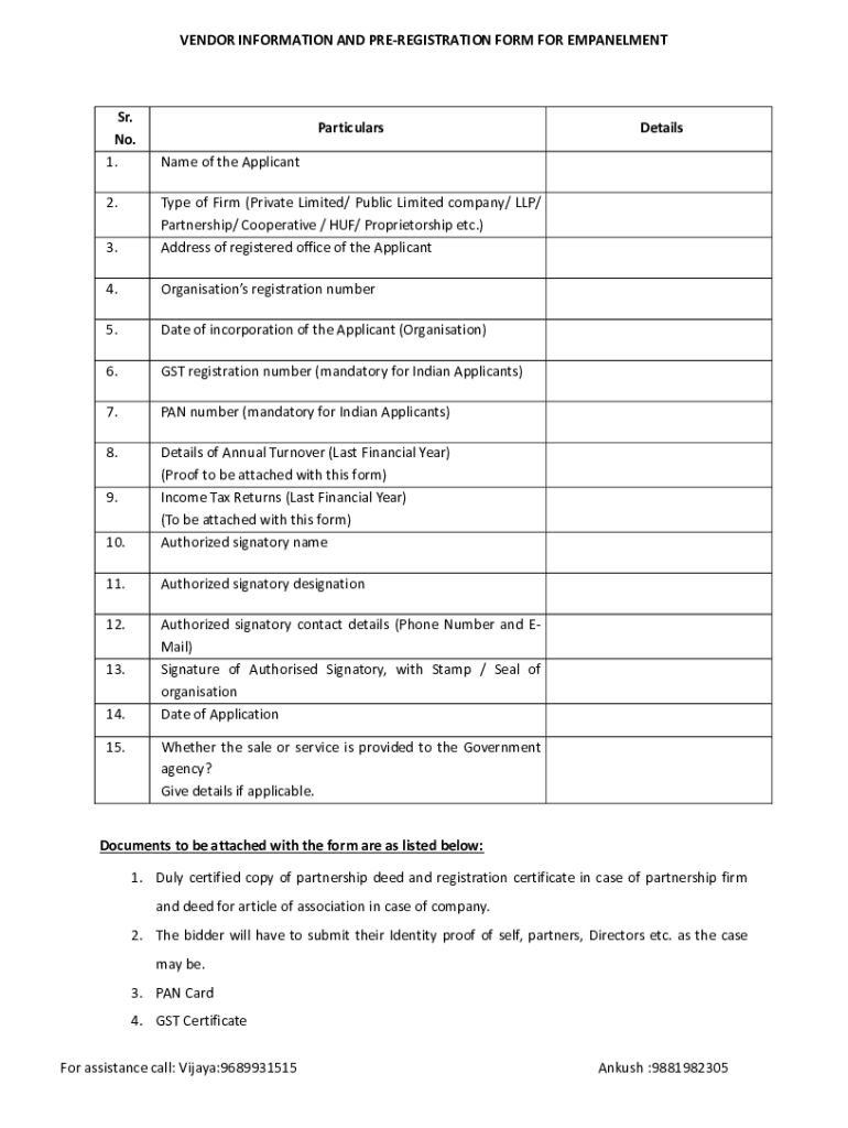 Fillable Online Vendor Information Form- PMC Waste Processing Fax Email Print - pdfFiller