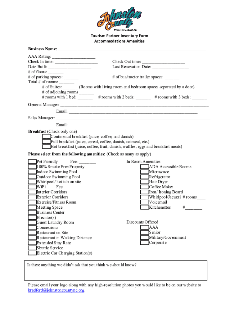 Fillable Online Accommodations Amenities Fax Email Print - pdfFiller