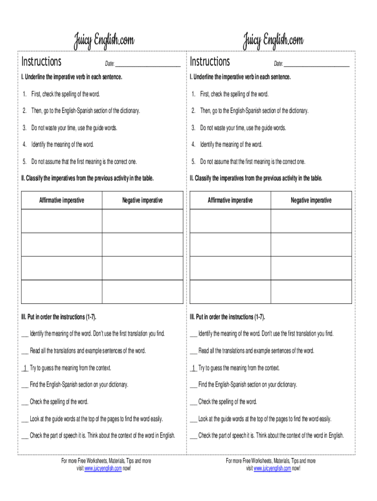 Fillable Online What are Imperative VerbsCommand Verbs List and ... Fax ...