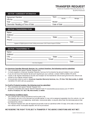 Fillable Online American guardian warranty services inc form Fax Email Print - pdfFiller