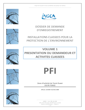 Remplissable En Ligne Dossier d'enregistrement pour l'exploitation d'une installation Fax Email ...