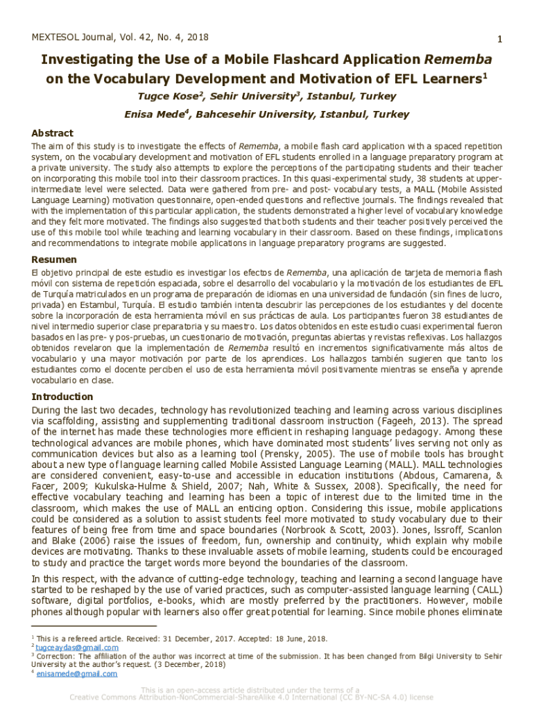Fillable Online Investigating the Use of a Mobile Flashcard Application ...