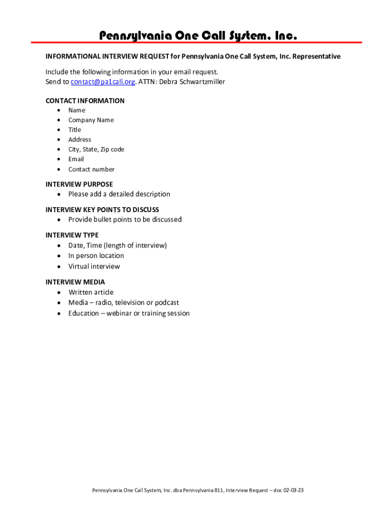 Fillable Online Interview Request Fax Email Print - pdfFiller