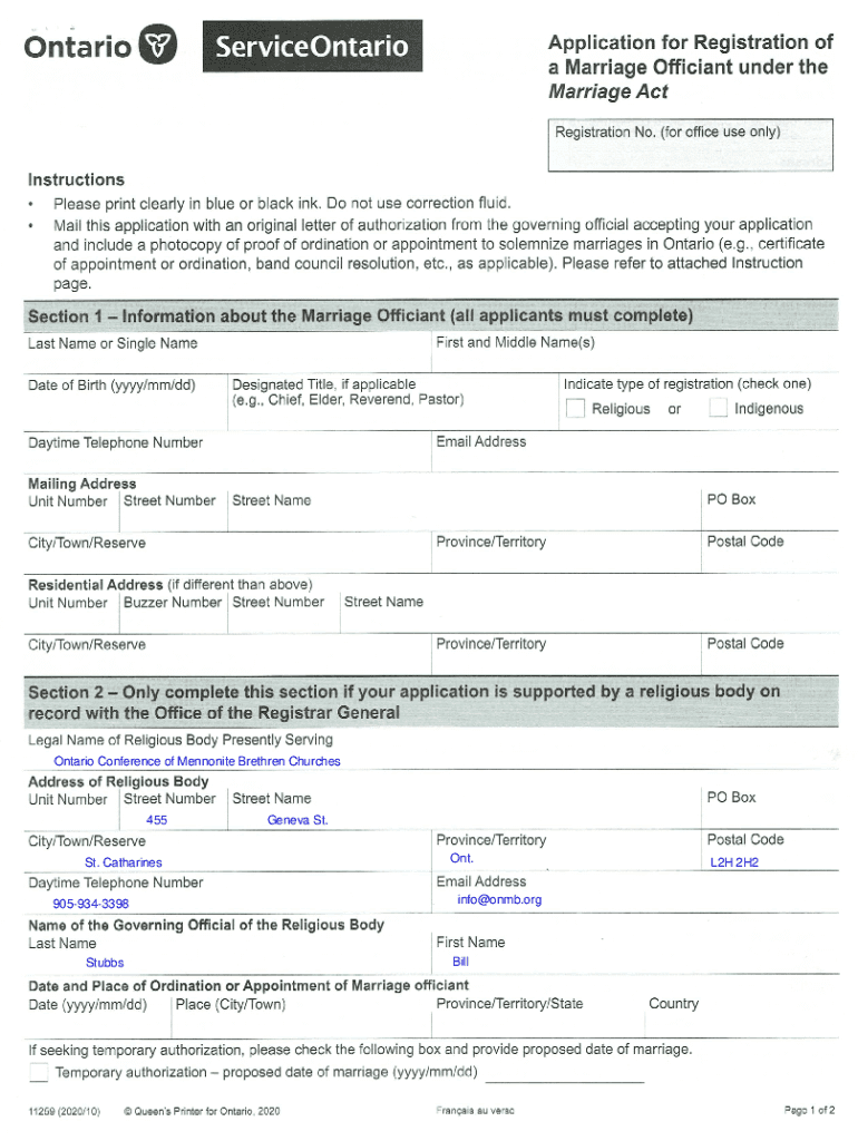 Fillable Online Officiant's Guide to Completing the License ...