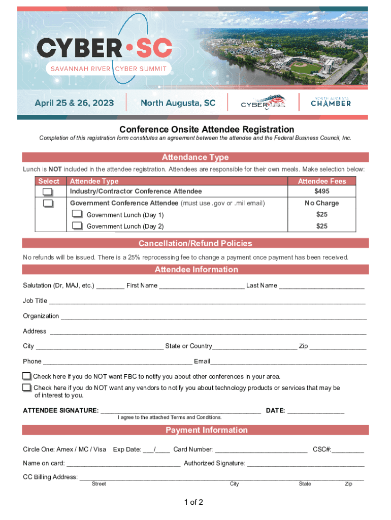 Fillable Online On-Site Industry Attendee Registration Form Fax Email Print - pdfFiller