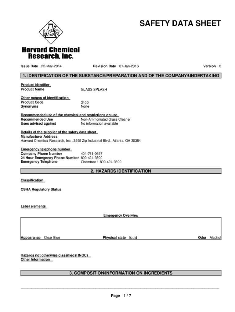 Fillable Online PURE Hard Surface SDS - SAFETY DATA SHEET Fax Email ...