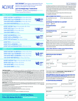 Fillable Online Acuvue Rebate ProgramHow It Works Fax Email Print - pdfFiller