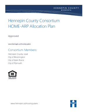 Fillable Online Hennepin County Consortium HOME-ARP Allocation Plan Fax Email Print - pdfFiller