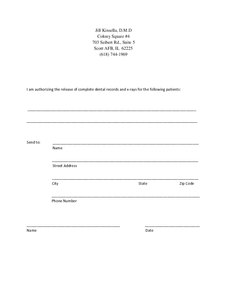 Fillable Online Records Release - Transfer Our Patient Records to New ...