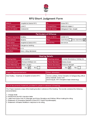 Fillable Online RFU Short Judgment Form Fax Email Print - pdfFiller
