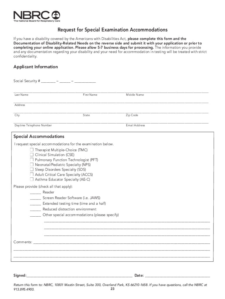 Fillable Online REQUEST FOR SPECIAL EXAMINATION ... Fax Email Print - pdfFiller