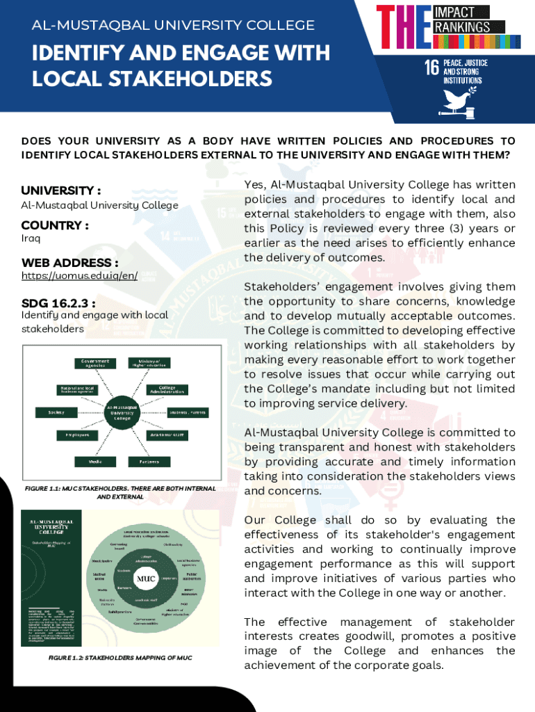 Fillable Online IDENTIFY AND ENGAGE WITH LOCAL STAKEHOLDERS Fax Email ...