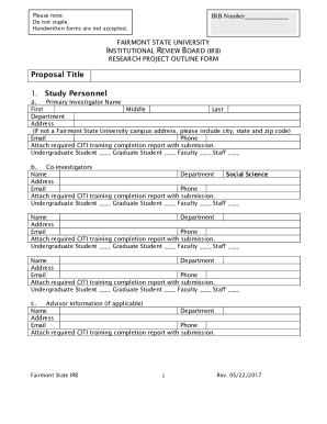 Fillable Online IRB Sample ApplicationsInstitutional Review Board Fax ...