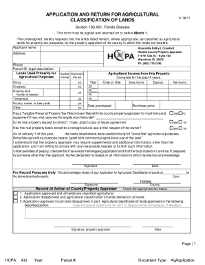 Fillable Online application-and-return-for-agricultural-classification ...