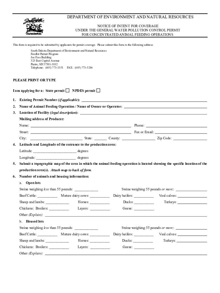 Fillable Online Haverhals Feedlot, Inc. - State General Permit Application Fax Email Print ...
