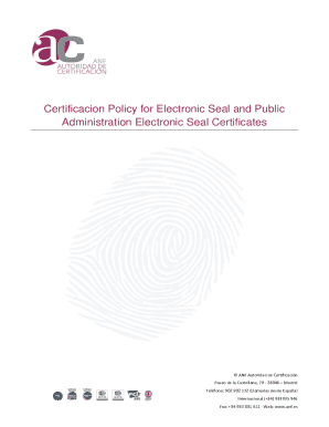 Fillable Online Certificate Policy Certificates for Electronic Seal Fax ...