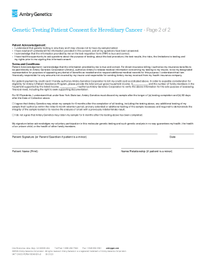 Fillable Online Genetic Testing Patient Consent for Hereditary Cancer ...