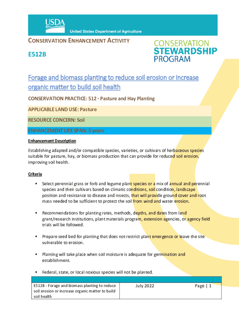 Fillable Online E512B Forage and biomass planting to reduce soil ...
