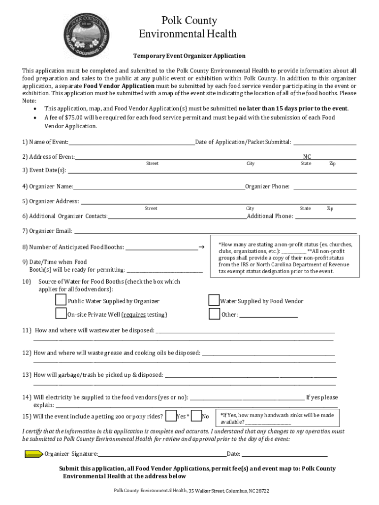 Fillable Online TFE Event Coordinator Application. Fax Email Print - pdfFiller