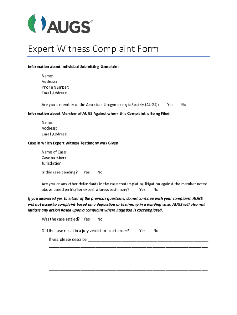 Fillable Online Expert Witness Affirmation Statement Fax Email Print ...