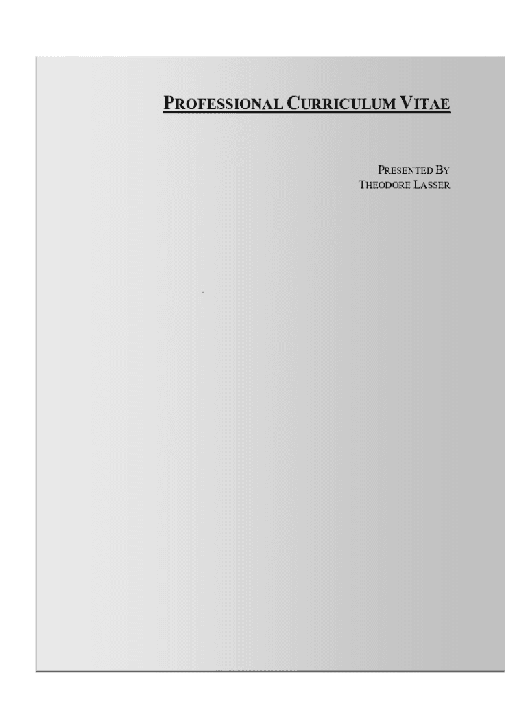 Fillable Online Theodore Lasser - Project Manager - Professional ...