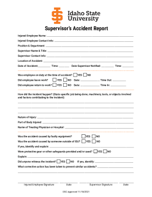 Fillable Online Accident Investigation FORMS Fax Email Print - pdfFiller