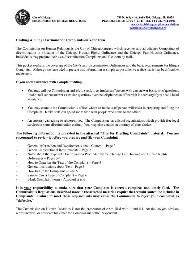 Fillable Online Contact Us - Illinois Human Rights Commission Fax Email ...