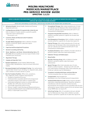 Fillable Online Molina Medicaid Prior Authorization List Fax Email ...