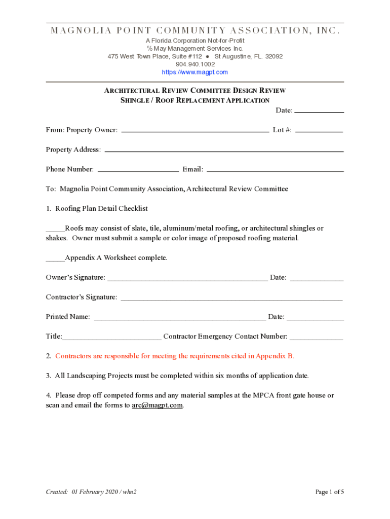 Fillable Online ARC Application for Roofing 200713 Fax Email Print - pdfFiller