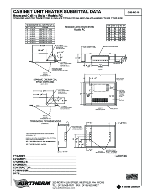 Fillable Online CABINET UNIT HEATERS STEAM / HOT WATER - Modine Fax ...