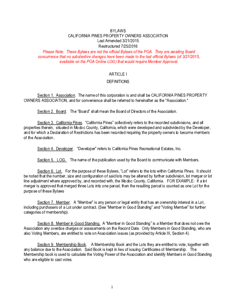 Fillable Online Sample - Association Bylaws Fax Email Print - pdfFiller