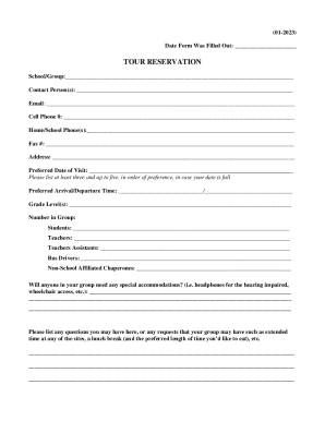 Fillable Online Group Reservation Request Form Fax Email Print - pdfFiller