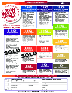 Fillable Online START/FINISH LINE SPONSOR PARTICIPANT MEDAL SPONSOR Fax ...