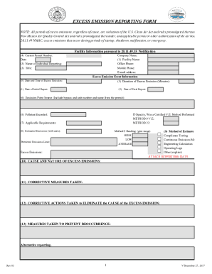 Fillable Online Part 49 Excess Emission Form.doc Fax Email Print ...