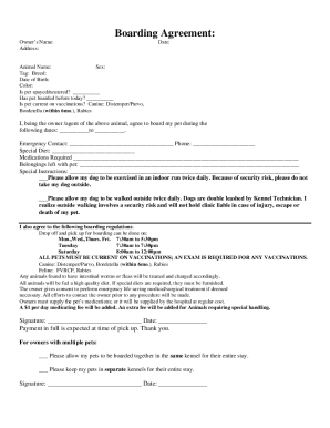 Fillable Online Boarding Agreement: Fax Email Print - pdfFiller